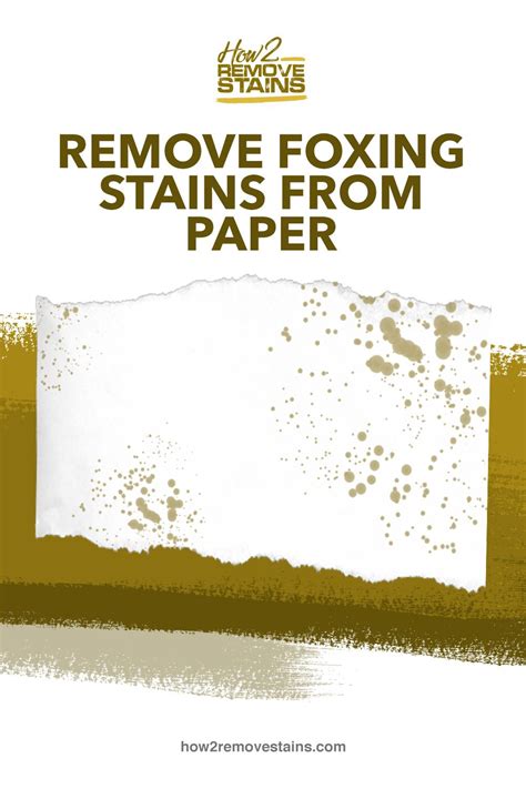 How To Remove Foxing Stains From Paper