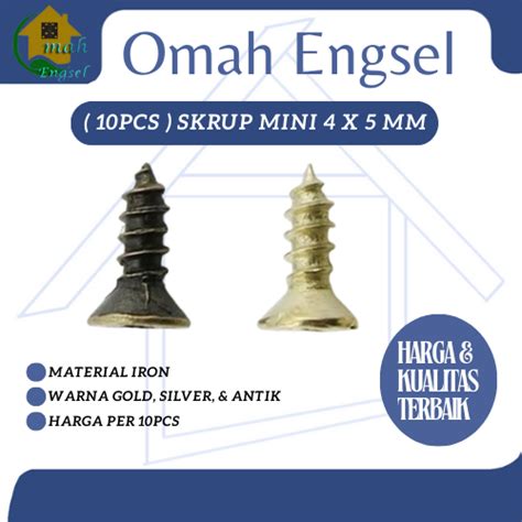Jual Omah Engsel 50 Pcs Sekrup Skrup Mini 4 X 5 Mm Skrup Kecil