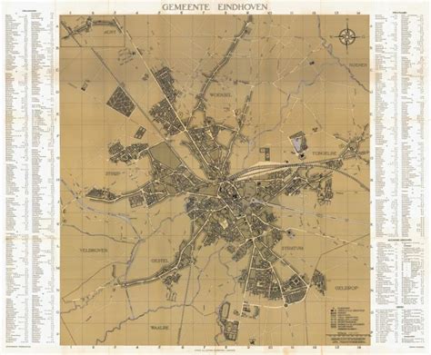 Historische Kaart Topografische Kaart Stadsplattegrond Eindhoven 1941