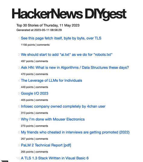 Github Codefodderhackernews Diygest Hacker News Digest