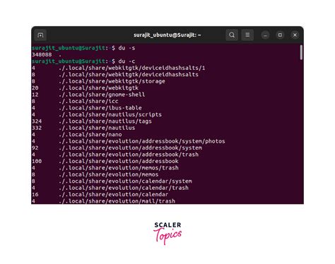 disk space command in linux scaler topics