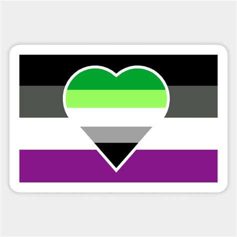 Aromantic Asexual Flag White Stripe Variant Aromantic Sticker