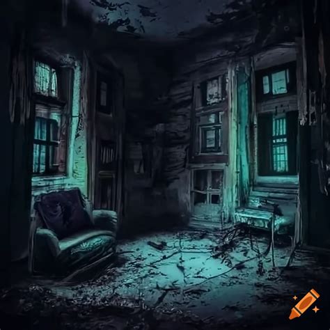 Title The Haunted Camera Int Old Abandoned House Living Room