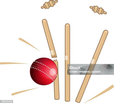 Bola Kriket Aksi Bowled Ilustrasi Ilustrasi Stok Unduh Gambar