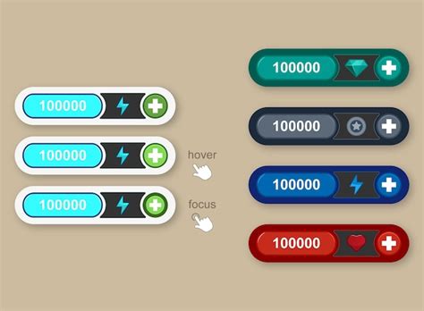 premium vector game button pack collection vector design