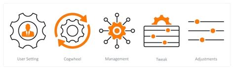 Premium Vector A Set Of 5 Settings Icons As User Setting Cogwheel