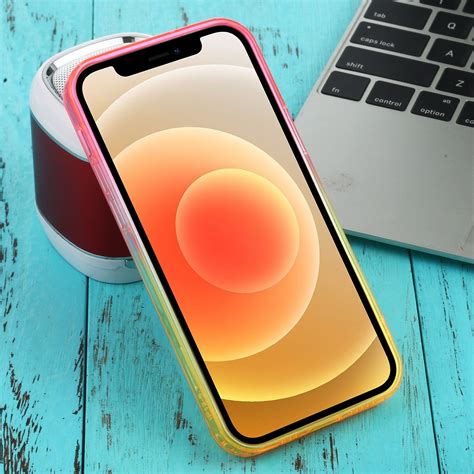 Straight Edge Gradient Color Tpu Protective Case For Iphone 12 Orange