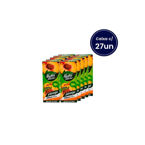 Suco Nutri Néctar de Pêssego 200ml Caixa 27 Unidades Cauê