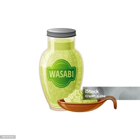 와사비 아시안 소스 핫 소스 3개 세트 텍스트 포장 빈 레이블 빈 모형이 있는 음식 아이콘입니다 유리 일본 와사비 항아리 용 초밥 3d 현실적인 벡터 일러스트 레이션 고립