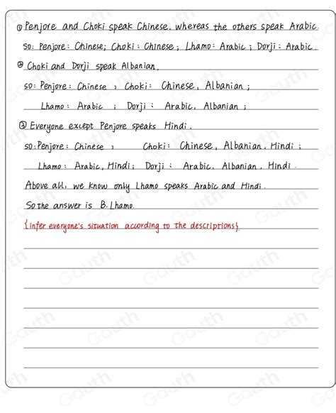 Solved 68 Penjore Choki Lhamo And Dorji Speak Many Languages Penjore And Choki Speak