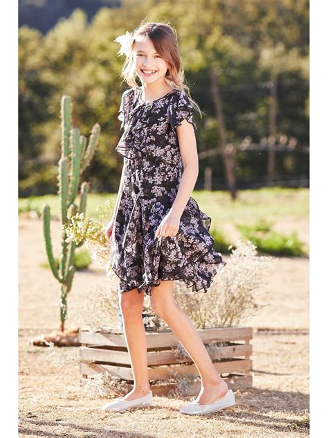 Girls Frilly Ruffles Dress Chasing Fireflies
