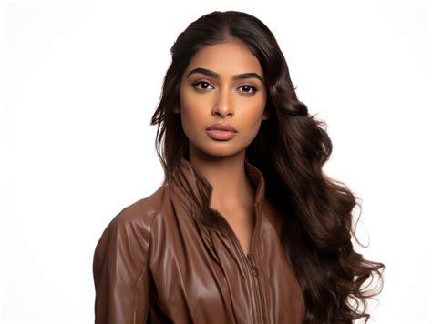 Indian Girl Shows Style For All Seasons In Fashion Brand Shoot On White