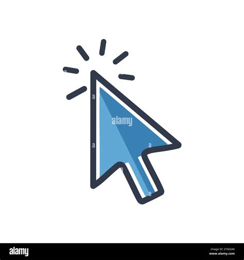 Click Cursor Icon Blue Cursor Icon With A Click Effect Representing Digital Interaction And