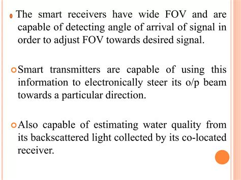 smart transmitters and receivers for underwater freespace optical