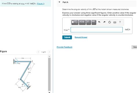 Solved If Link Cd Is Rotating At Wcp 45 Rads Figure 1
