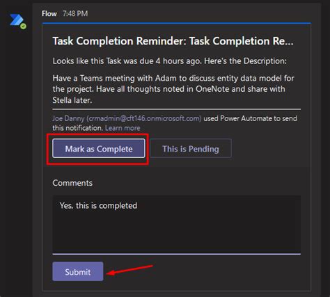 Task Completion Reminder Using Flow Bot In Microsoft Teams Power