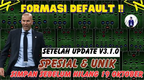 FORMASI DEFAULT SPESIAL UNIK YANG WAJIB DI SIMPAN SEBELUM HILANG