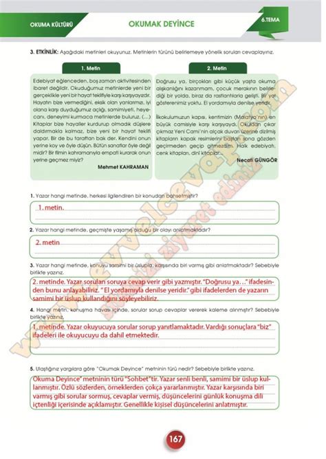 7 Sınıf Türkçe Ders Kitabı Sayfa 164 165 166 167 168 169 170 171
