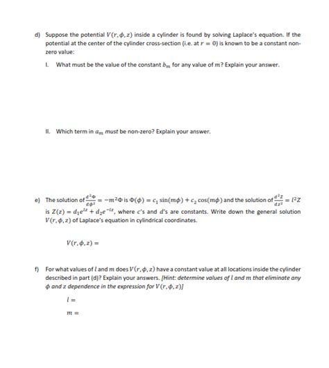 3 Laplaces Equation In 3d Cylindrical Coordinates