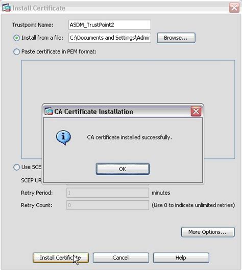 How Is The Trusted Root Certificate Installed On A Cisco Asa Appliance