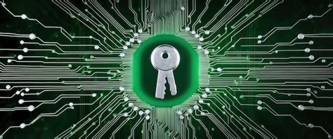 quantum encryption key representing data privacy in a digital circuit