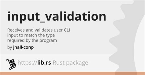 Input Validation CLI For Rust Lib Rs