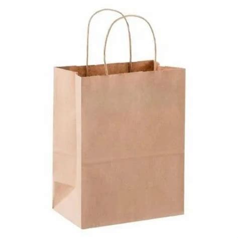 Brown Kraft Flat Bottom Paper Bag 10 X 4 X 10 100 Gsm For Shopping