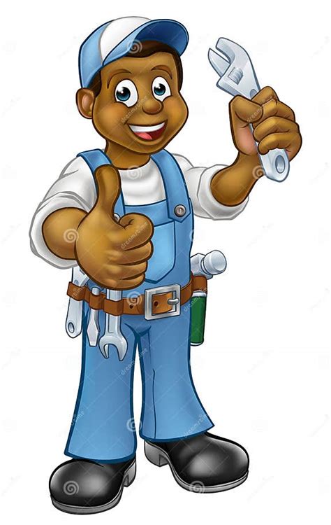 Mecânico Ou Encanador Preto Handyman Ilustração Do Vetor Ilustração