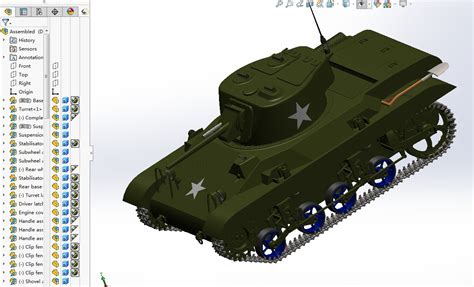 M22轻型战车坦克模型3d图纸 Solidworks设计 附igs Keryi