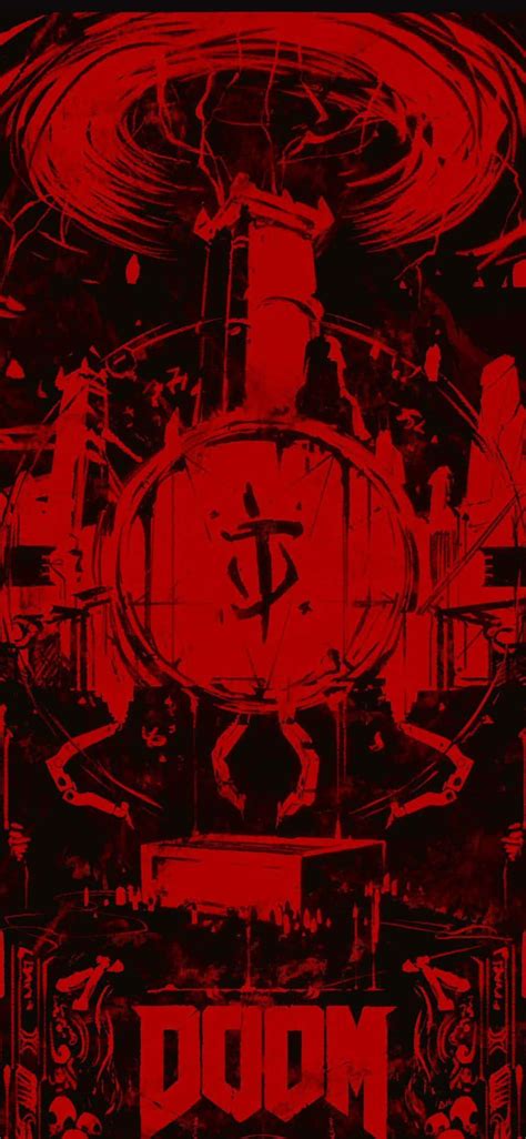 Download Doom Red Black Iphone Xs Background