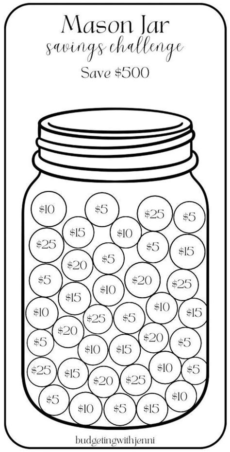 New Mason Jar Savings Challenge Save 500 Do Money Budgeting