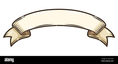 Vintage Decorative Ribbon Banner In Engraving Hand Drawn Style Stock