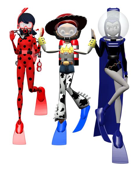 Jessie Ladybug And Raven The Scuba Divers By Theestevezcompany On