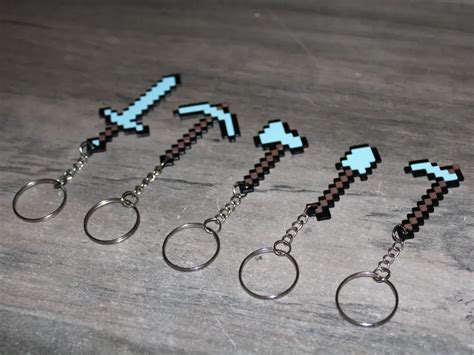 Minecraft Sword Pickaxe Keychain Collection By Franken 3d Makerworld