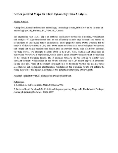 pdf self organized maps for flow cytometry data analysis