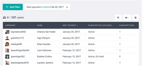 Woocommerce Subscriptions Search And Filter User Data Users Insights