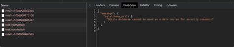 Error When Adding A Sqlite Db Does Not Include Message Issue