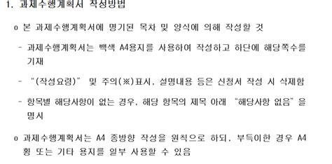 반드시 성공하는 정부 사업계획서 작성법 과제수행계획서 작성 양식 강신정 강사님 네이버 블로그