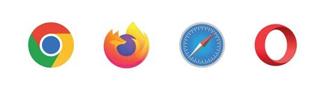 Internet Browser Logo Google Chrome Mozilla Firefox Safari Opera Vector Art At Vecteezy