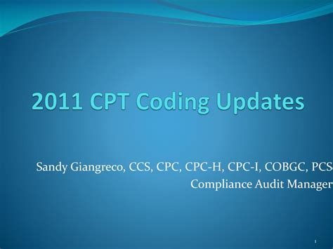 Ppt 2011 Cpt Coding Updates Powerpoint Presentation Free Download Id3490511
