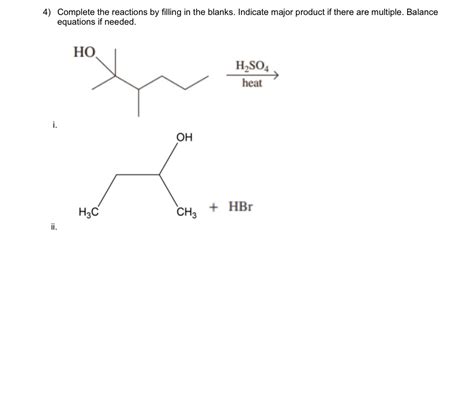 Solved Complete The Reactions By Filling In The Blanks Chegg