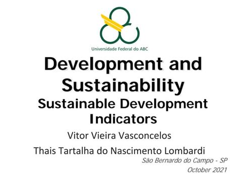 Sustainable Development Indicators Ppt