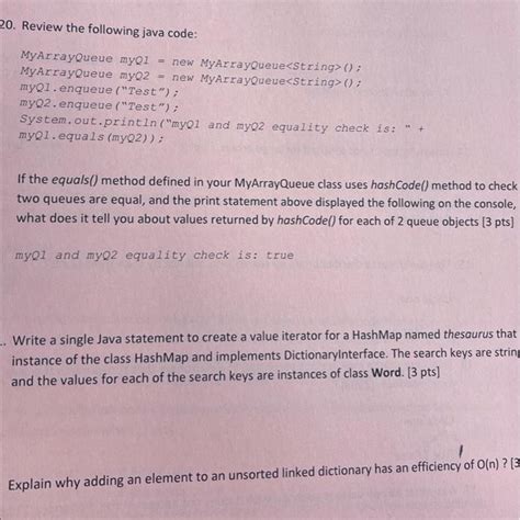 Solved 20 Review The Following Java Code Myarrayqueue Myql