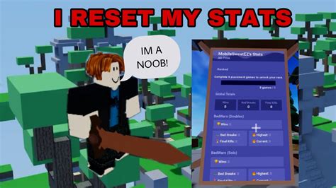 I Reset My Stats On Roblox Bedwars Mobile Gameplay Youtube