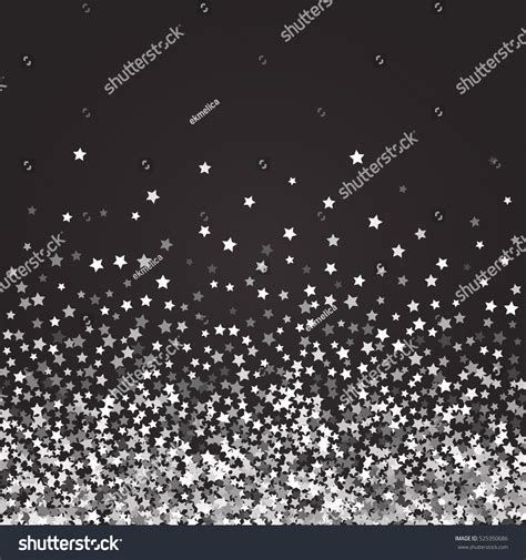 Abstract Pattern Random Falling Silver Stars Stock Vector Royalty Free