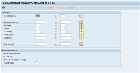GCU6 SAP Tcode CO Plan Doc Subs Posting To FI SL