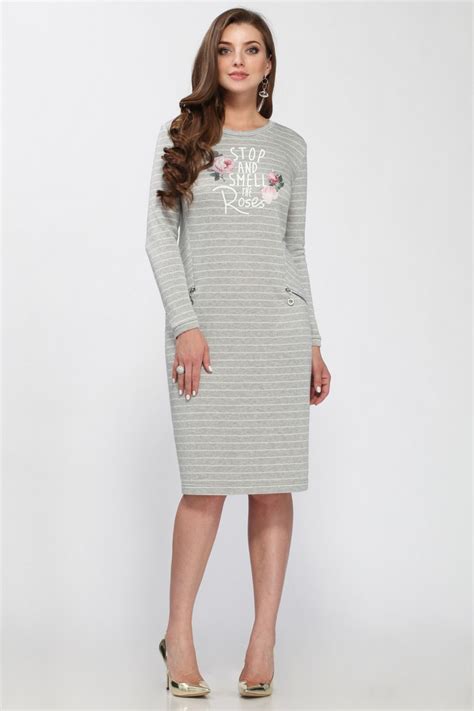 Lielie Izmēri Kleitas Svētku Kleitas 3 1189 Pelēka Trikotāžas Kleita