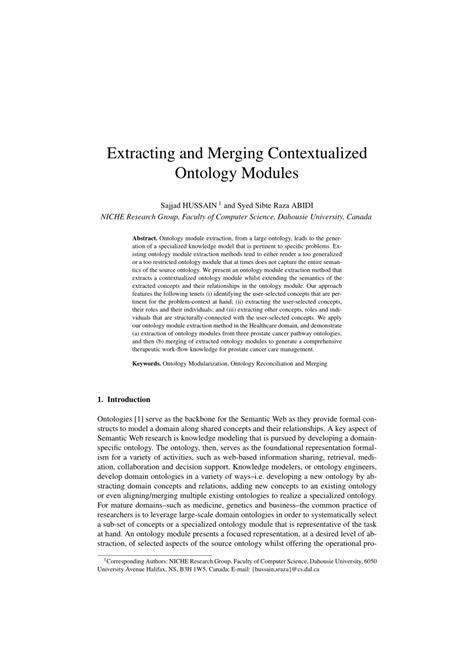 Pdf Extracting And Merging Contextualized Ontology Modules