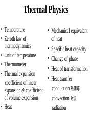 Understanding Thermal Physics Temperature Laws And Heat Course Hero