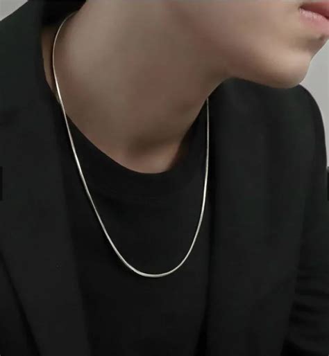 Kalung Titanium Model Gepeng Silver Anti Karat Dan Tidak Pudar Kalung